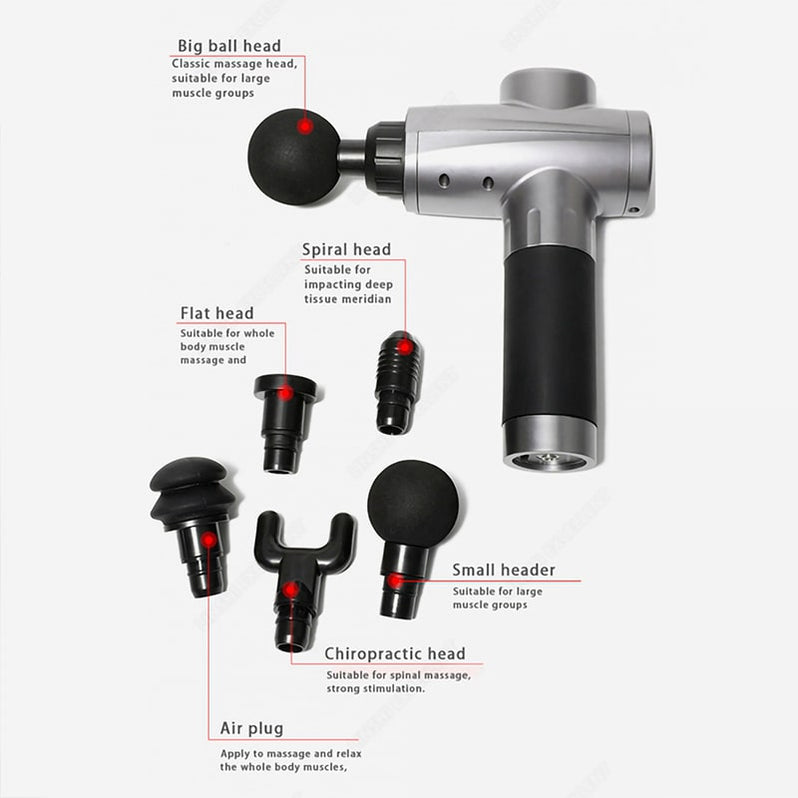 Pistola de Masaje Muscular Profunda Color Plata | BronFit© — BRONGROUP