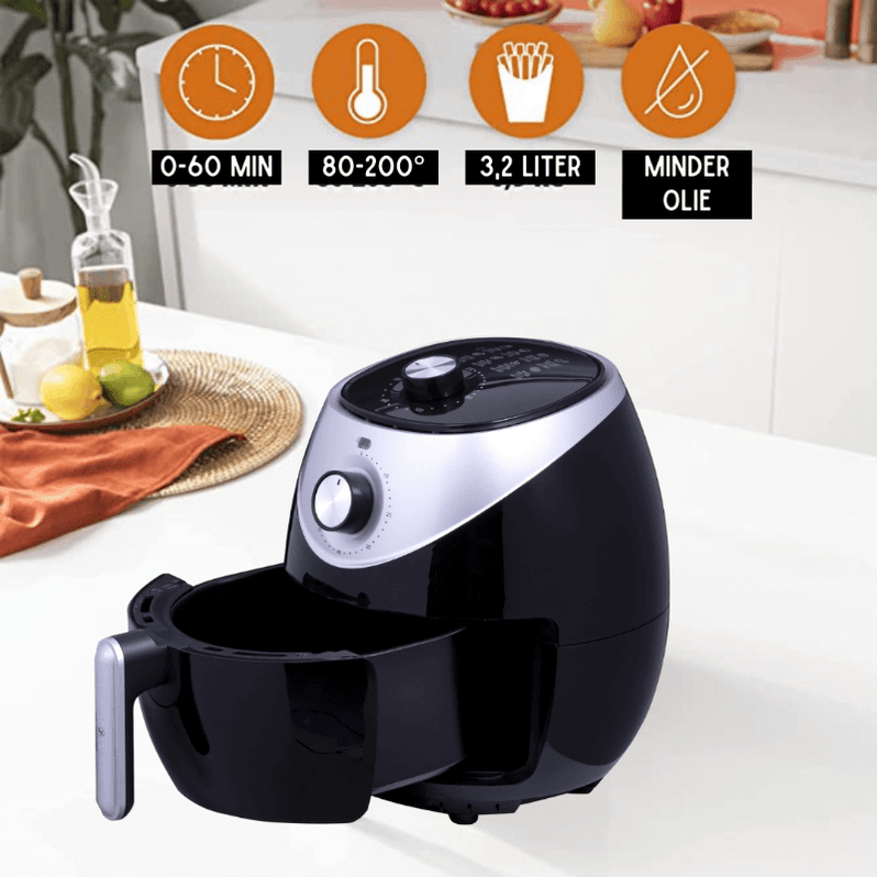 Freidora de Aire Caliente 1400W Airfryer Just Perfecto - 3.2L | BronKi ...
